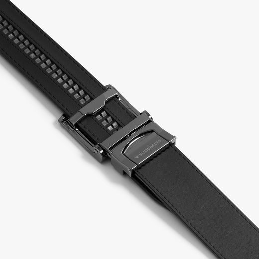 Wide Black Full Grain Leather Belt | Ratchet Belt without Holes ...