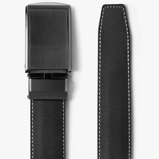 Ash Full Grain Leather Belt | Ratchet Belt without Holes Adjustable ...