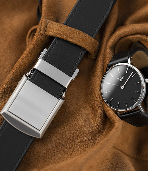 Soirée Watch and Belt Set | Ratchet Belt without Holes Adjustable Belt ...