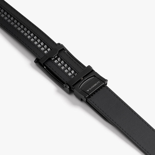 Distressed Black Checkered Belt | Ratchet Belt without Holes Adjustable ...